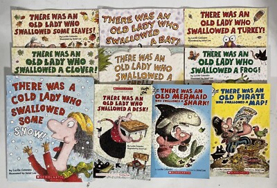 Lot of 10 THERE WAS AN OLD LADY WHO SWALLOWED Rose Clover Frog Colandro (OL2) | eBay