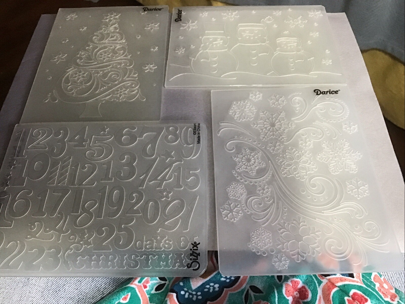 EMBOSSING FOLDERS Christmas Winter - Lot of 4 - Darice & Sizzix | eBay