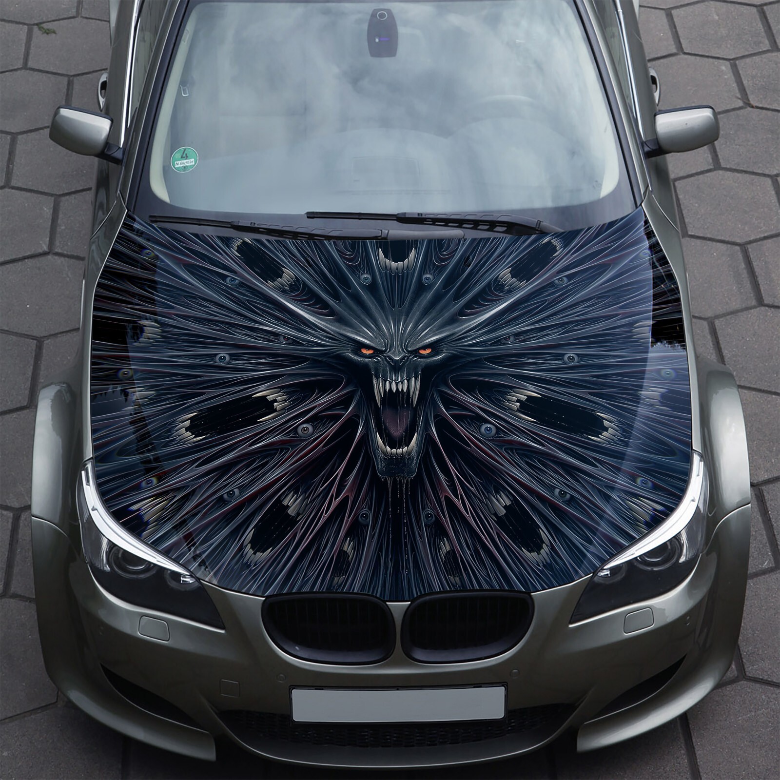 Horror Skull Car Hood Wrap Decal Vinyl Sticker Full Color Graphic Fit ...