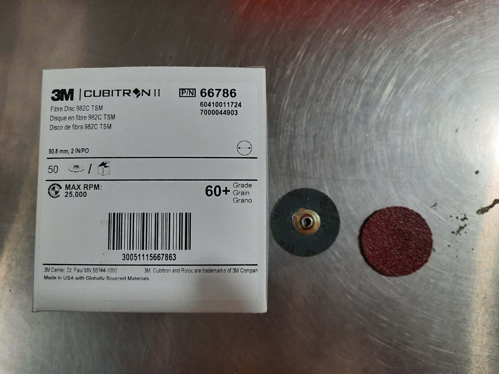 50 Piece 3M 982C Cubitron II Roloc Grinding Discs 2" Diameter 60 Grit ...