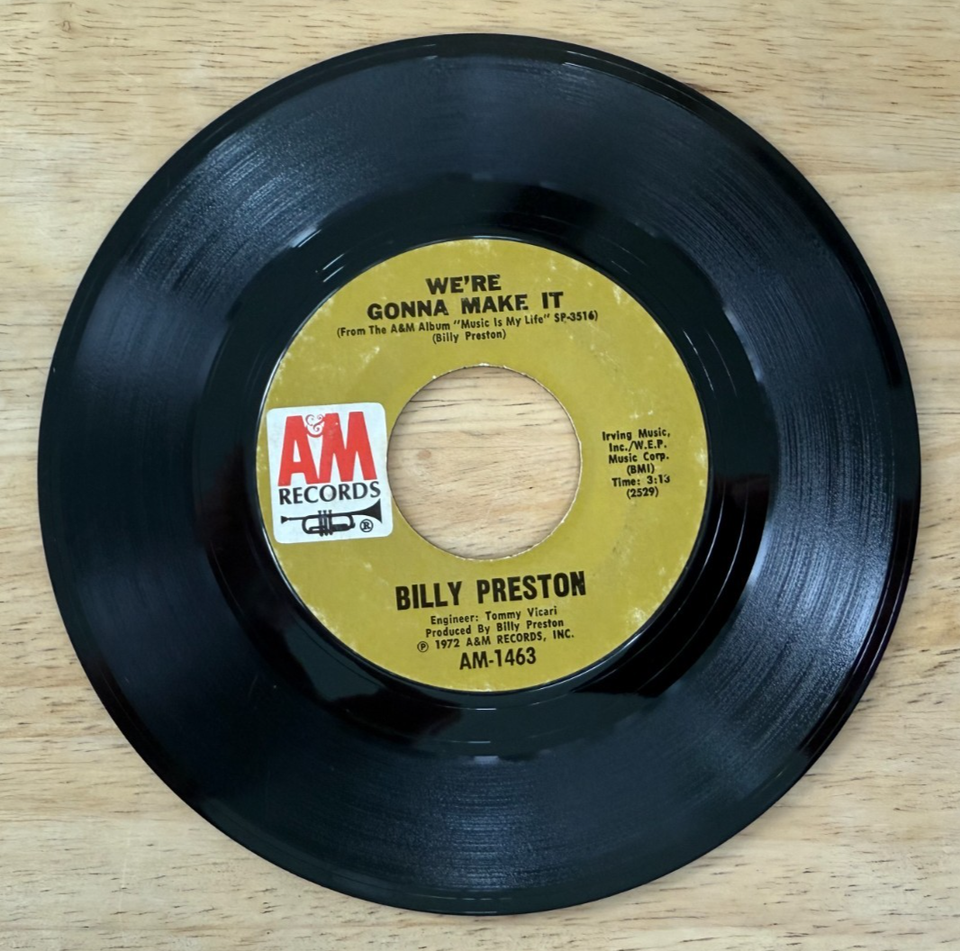 BILLY PRESTON SPACE RACE 7" 45 rpm RECORD A&M 1973 | eBay