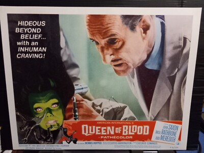 Lobby Card 1966 QUEEN OF BLOOD Basil Rathbone only card best CU sci-fi ...