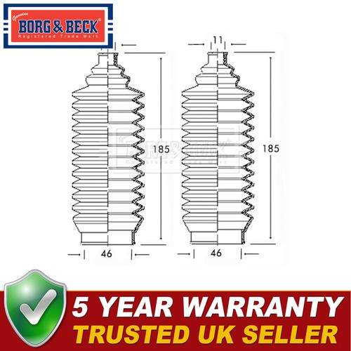 Borg & Beck Front Steering Rack Boot Set Fits Colt Space Star Galant ...