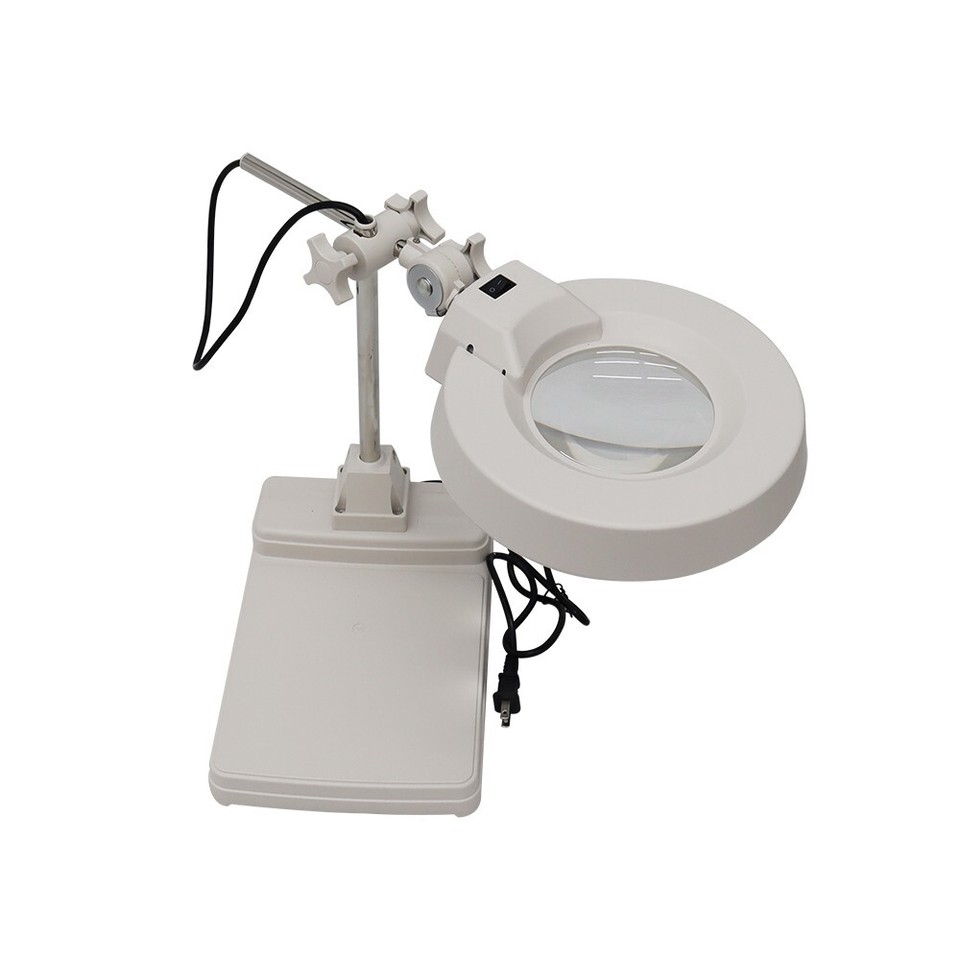 15 Time Benchtop LED Magnifier Cross Holder Magnifying White Glass Lens ...