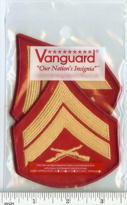 USMC Marines FEMALE Corporal E4 Cpl Chevrons PATCH set! gold/red for ...