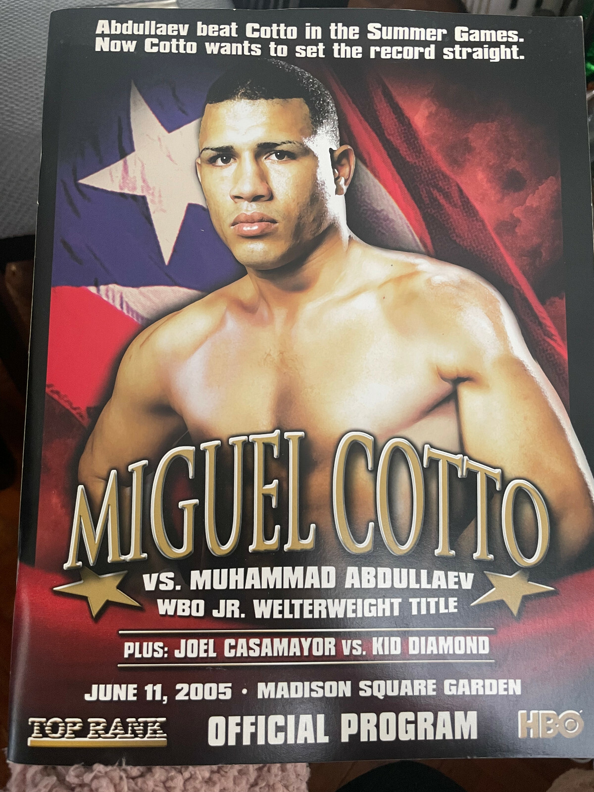 2005 Miguel Cotto VS Muhammad Abdullaev Official Program Book Boxing MSG | eBay