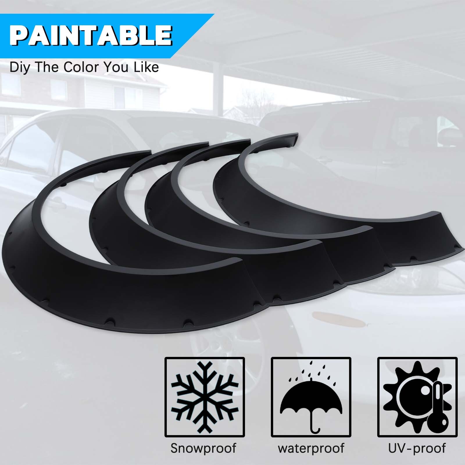 4PCS 890mm 4.5" Fender Flares Wide Body Kits Wheel Arches For Nissan ...