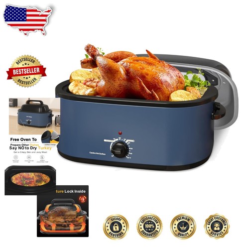 Stainless Steel 26QT Electric Turkey Roaster with Viewing Lid ...