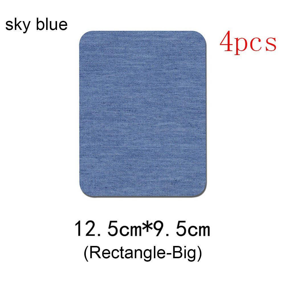 4Pcs Apparel Pants Sewing Jeans DIY Knee Elbow Iron-on Fabric Patch | eBay