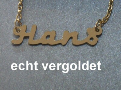 Elegant Necklace Hans Chain Real Gold-Plated Name Necklace New | eBay