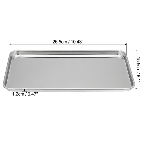 430 Stainless Steel Tray, 26.5x15.5cm Rectangular Flat Type Lab ...