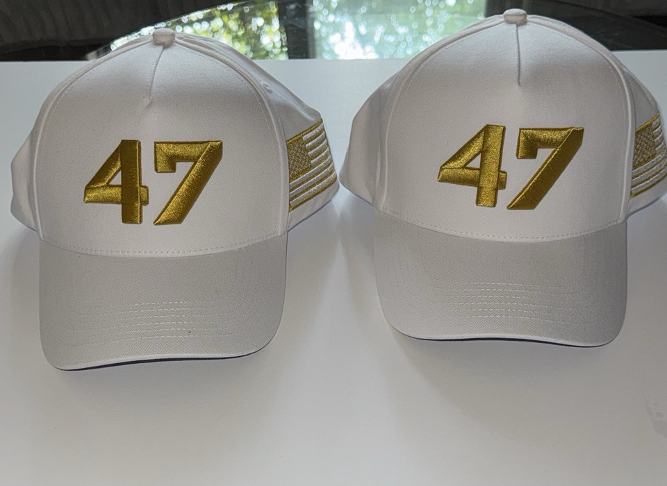 NEW UNWORN Turning Point USA Charlie Kirk Trump 47 White Gold American ...