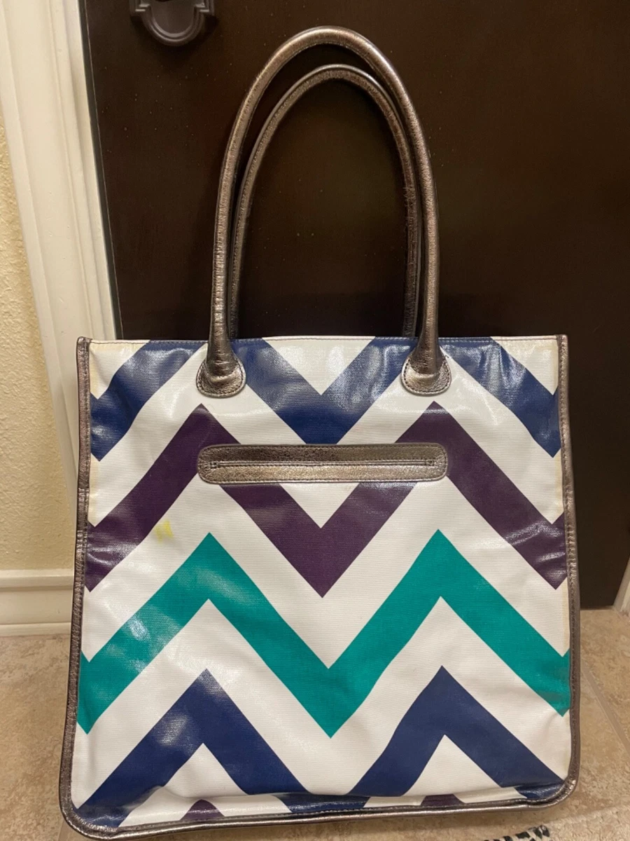 Turquoise And Purple Chevron