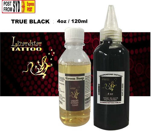 Tattoo Ink 4oz 120ml Tattoo Pigment Pure Black Lining Shading green ...