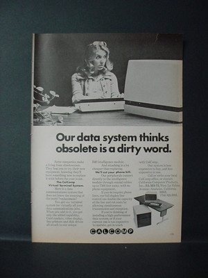 1975 CalComp Cirtual Terminal System Vintage Computer Computing Print ...