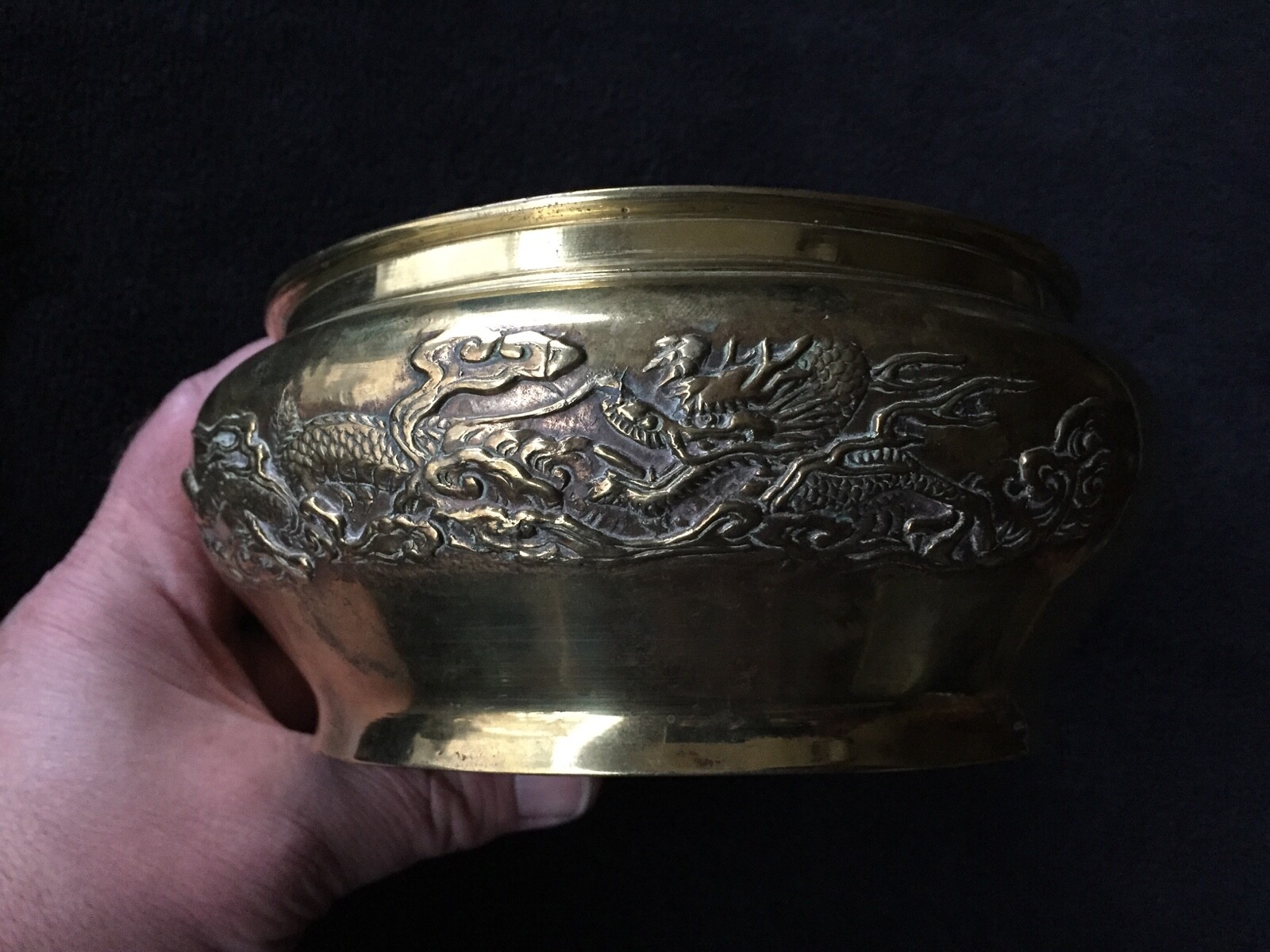 Chinese Brass Bowl with Dragons | eBay