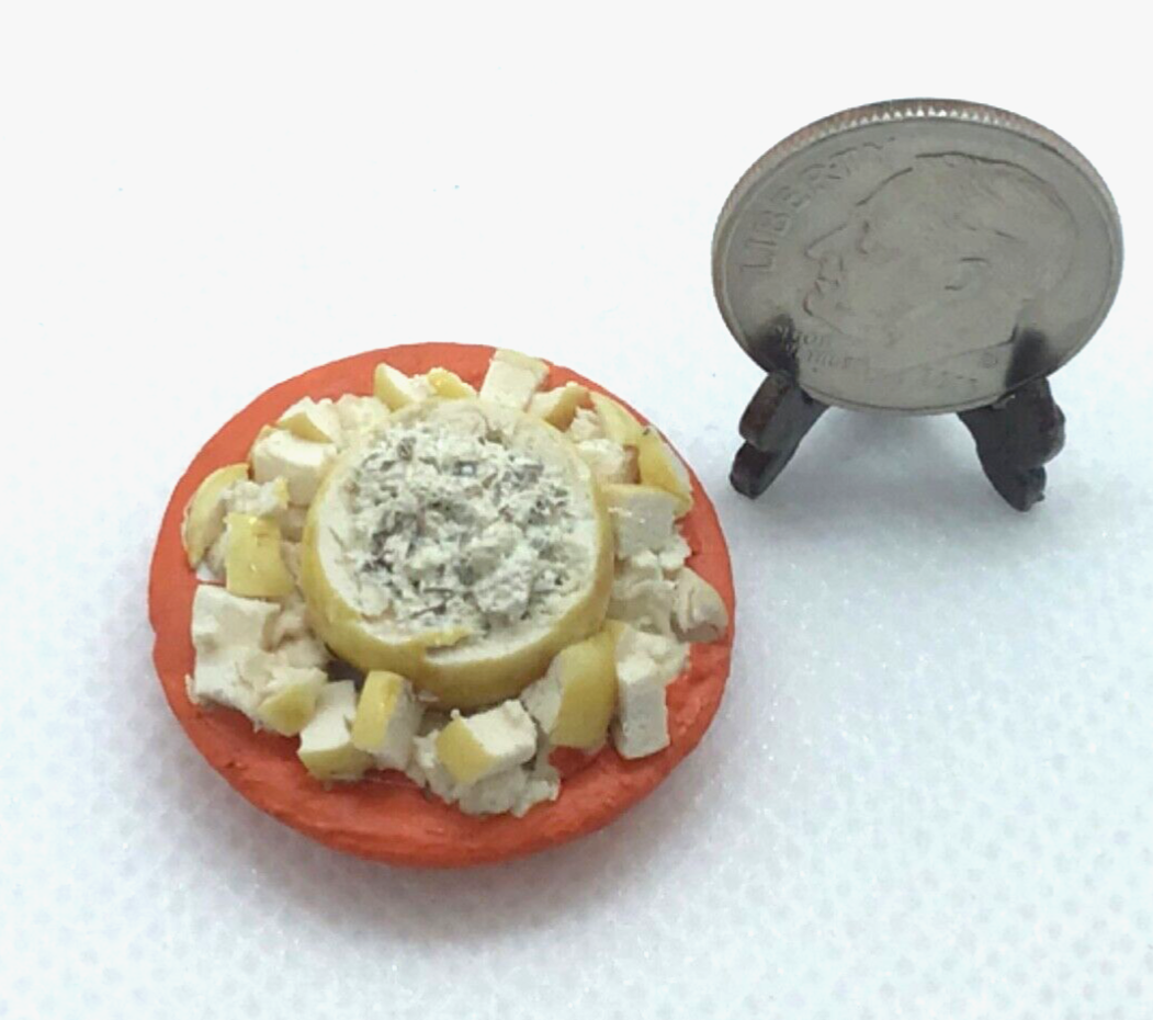 Dollhouse Miniatures 1:12 Spinach Dip Bread Bowl on a Plate | eBay