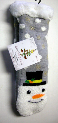 Slipper Socks By Sockopath, Ladies Non-Skid, Gray, Sock Size 9-11, Shoe ...