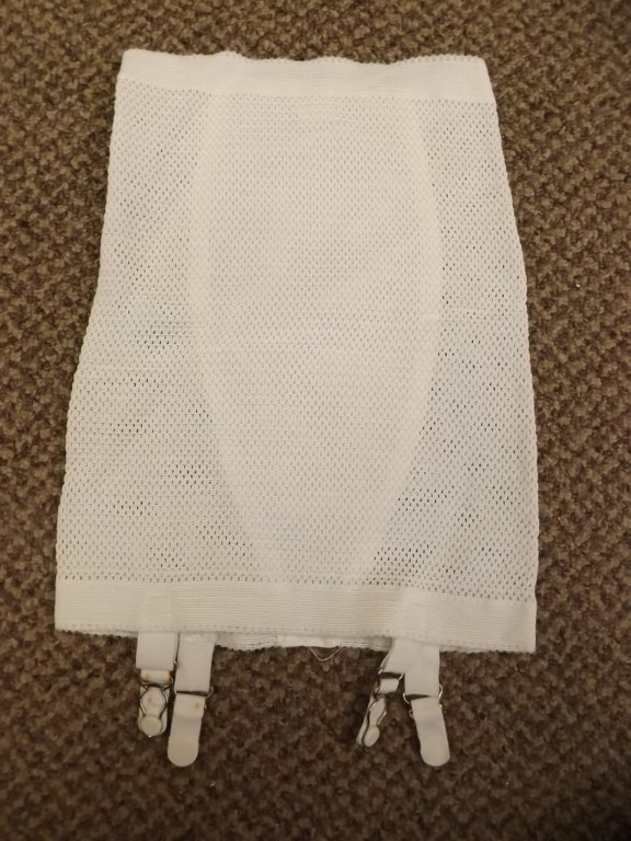NEW Vtg 1950s Rubber Knit Satin Panel Open Bottom Girdle Garter Belt ...