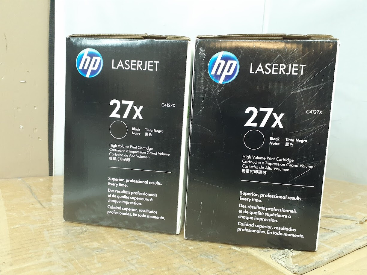 Lot of 2 Genuine OEM HP 27x C4127X Black Toner Cartridge LaserJet 4000 ...