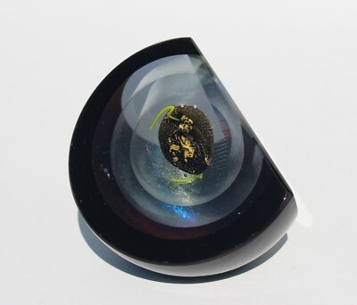 ED BROADFIELD Asymmetrical Modernist Studio Cased Art Glass Paperweight ...