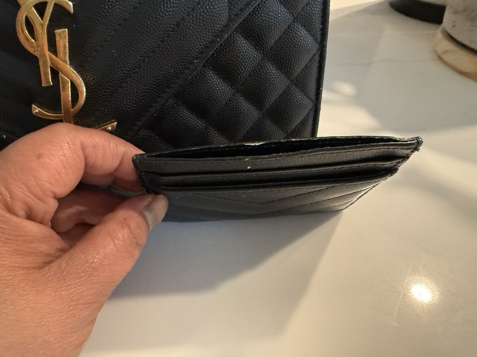 YSL Authentic Envelope Triquilt Medium Shoulder Bag in Grained Leather ...