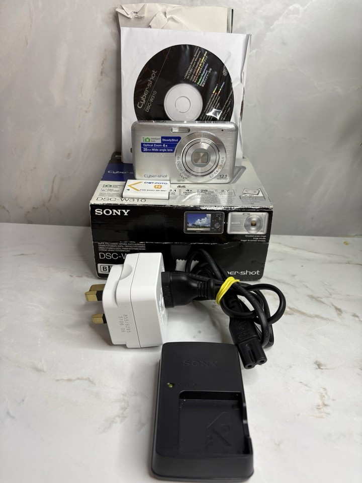 Sony Cyber-shot DSC-W310 12.1MP 4X Zoom Digital Camera Boxed SILVER VGC ...