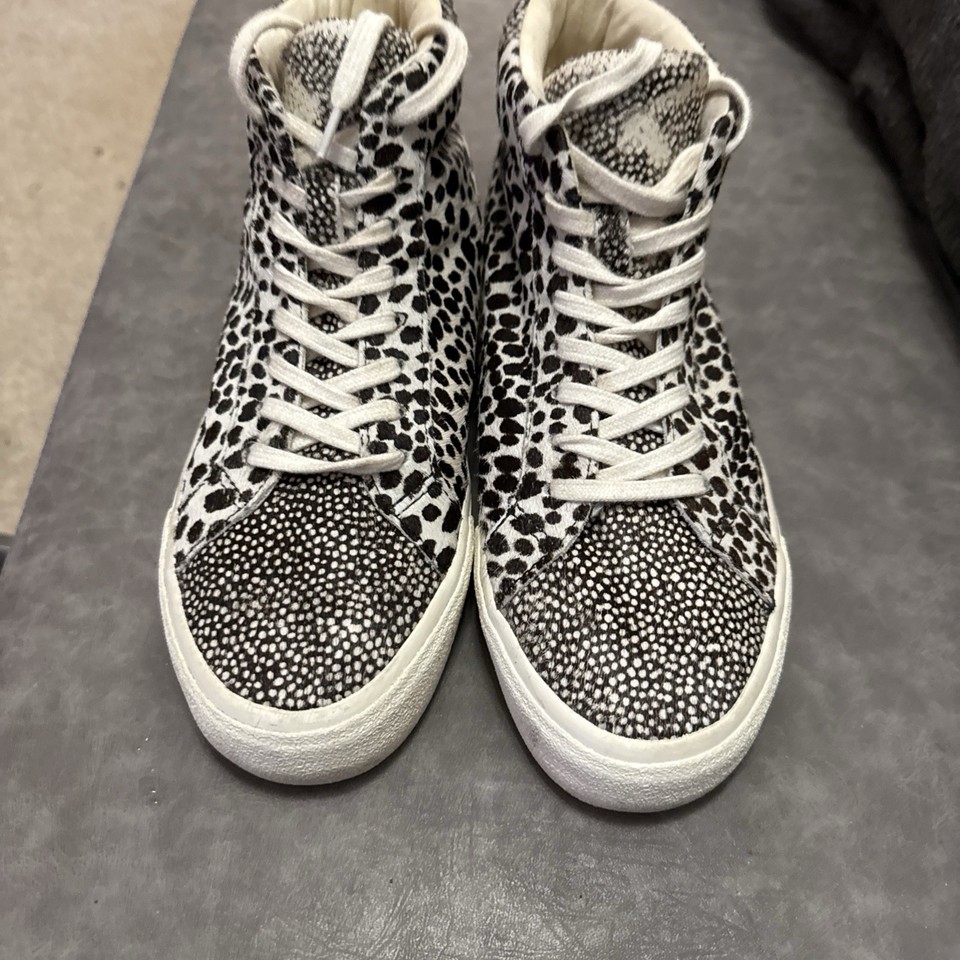 Madewell Sidewalk Womens Size 8 M High Top Spotted Calf Hair Sneakers ...