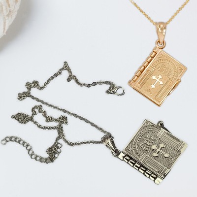 Bible Necklace Bible Pendant Necklace Jewelry Gothic Long Chain ...