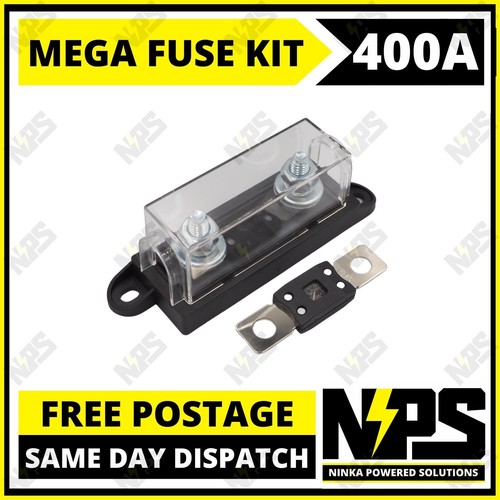 400A MEGA FUSE KIT 1x ANM Holder 1x 400 AMP Fuses Dual Battery Sound ...