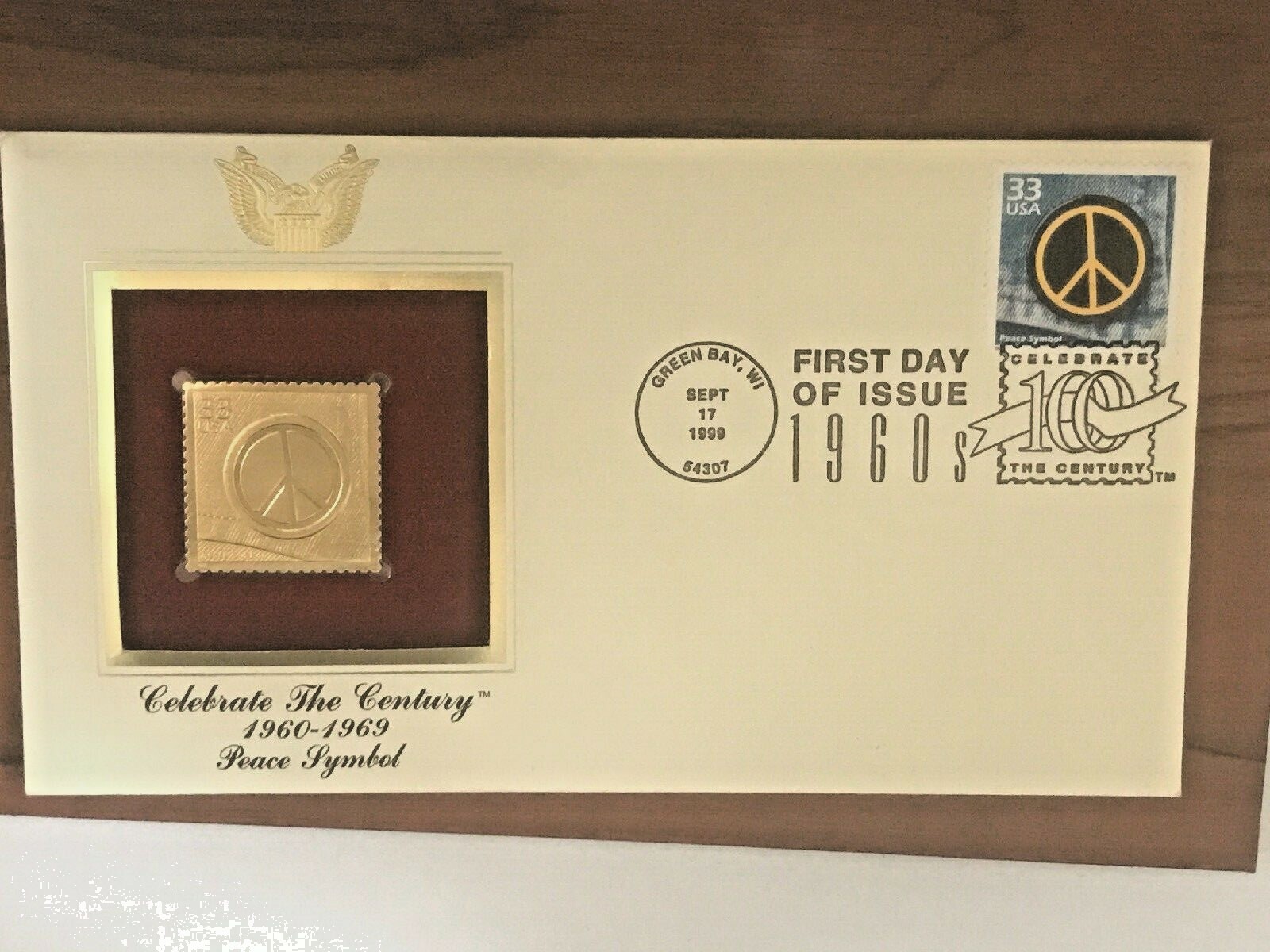 22K Gold Replica 1st Day Issue "Celebrate The Century" 1960-1969 Peace ...