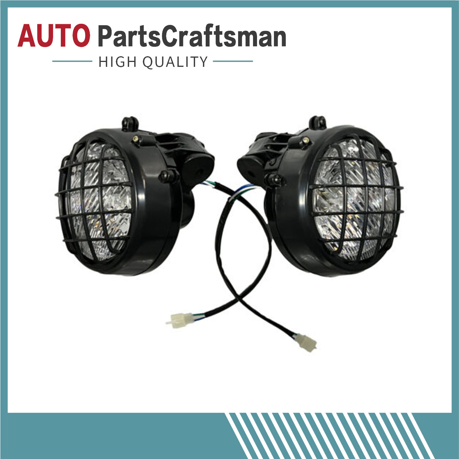 2X LED Headlights for Yamaha Banshee 1987-2006 lens bulbs grills ...