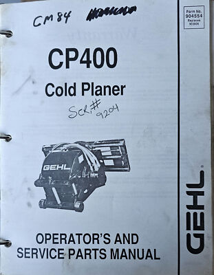 GEHL CP-400 Cold PLANER OPER. & Service Manual | eBay