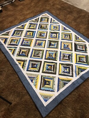 scrappy diamond design large hand made quilt | eBay