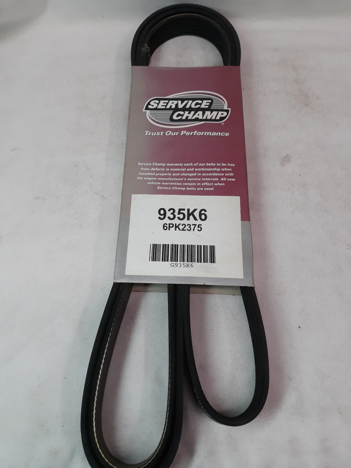 NEW SERVICE CHAMP Serpentine Belt 935K6/ 6PK2375 | eBay