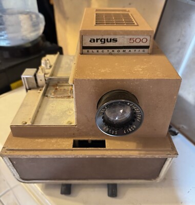 Vintage Argus 500 Automatic Slide Projector Model 58 no power cord ...