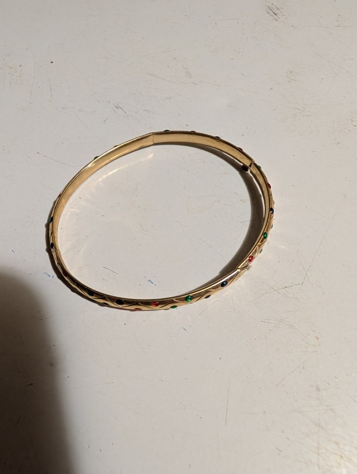 10k Yellow Gold Studded Bangle Bracelet Scrap Or Wear 4.9 Grams | eBay