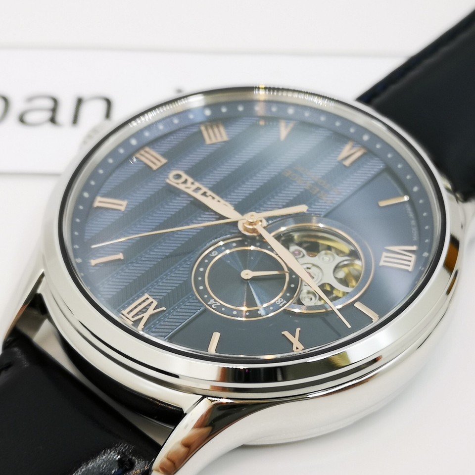 SEIKO PRESAGE Basic SARY187 Blue Automatic See-through Back Men Watch ...