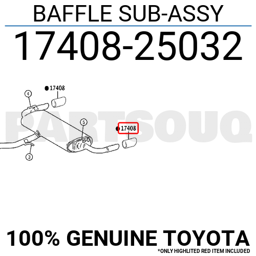 1740825032 Genuine Toyota BAFFLE SUB-ASSY 17408-25032 for sale online ...
