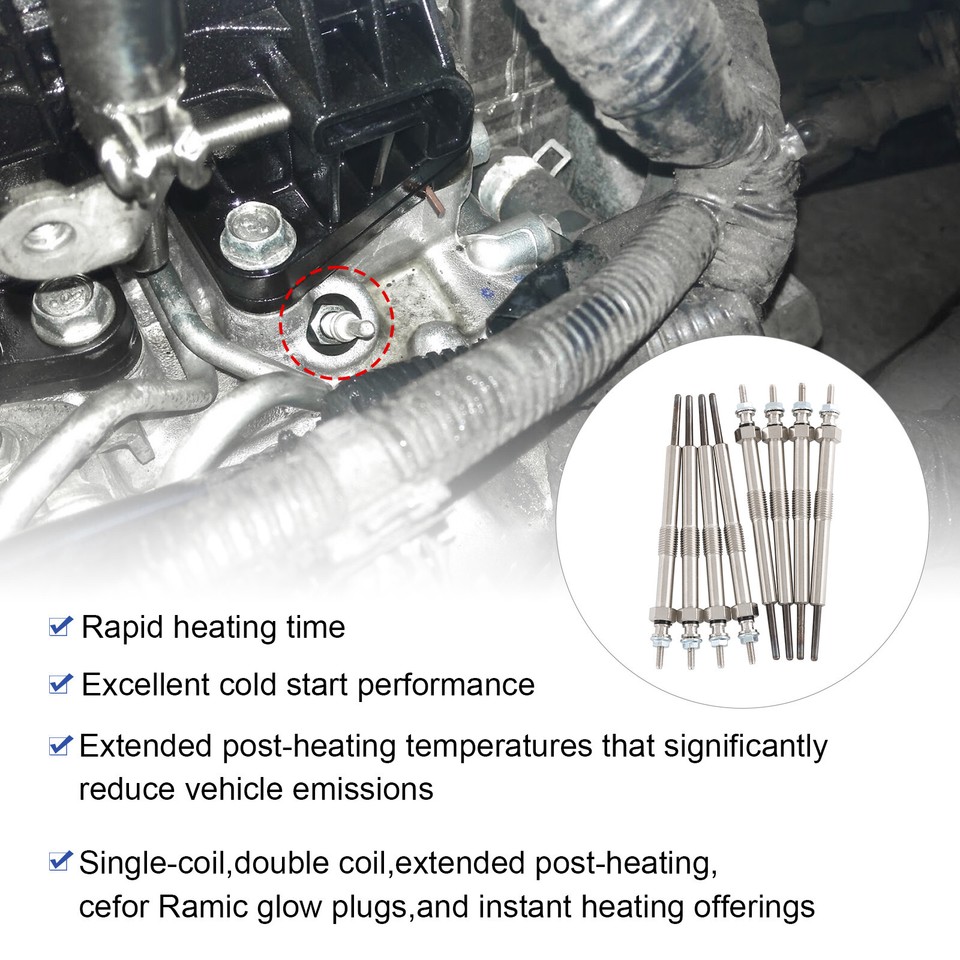 8Pcs 9G Glow Plug For LMM LML LBZ Silverado Sierra Duramax 6.6L ...