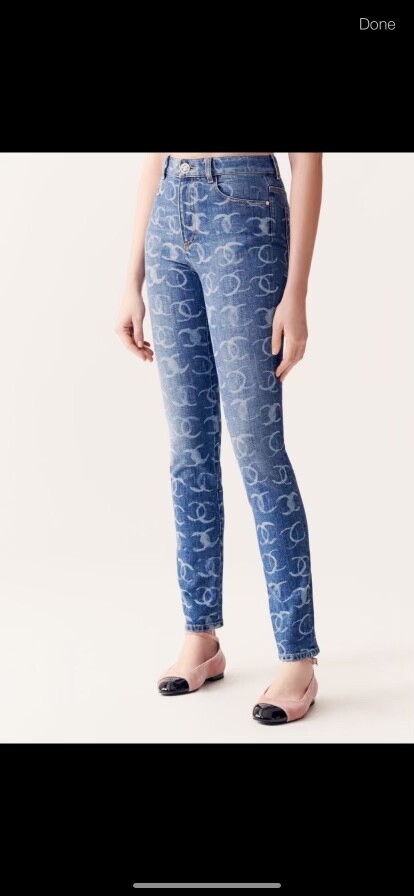 Chanel 23-2024 NEW TAGS LIGHT BLACK CC LOGO JEANS PANTS CC BUTTON CC ...