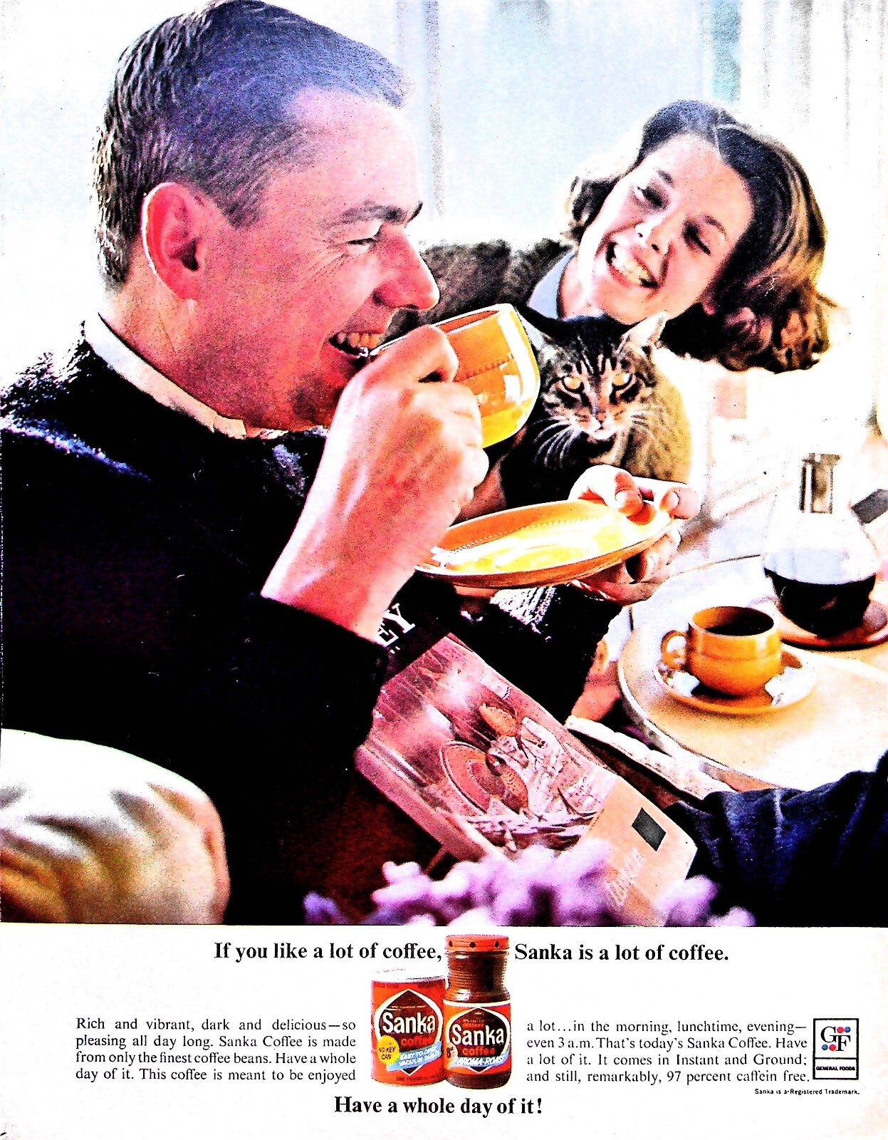 Original Vintage Sanka Coffee Ad: If you like a lot, Sanka is a lot ...