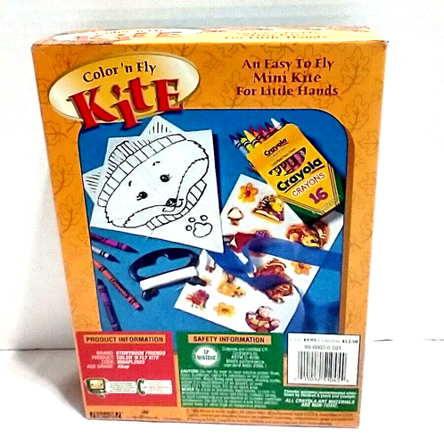 KITE to Make & Fly, Color'n Fly Kit Mini Nylon Kite, Age 4+Yrs, Vtg NEW ...