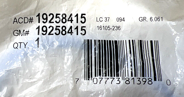 GM Auto Trans Output Shaft Seal Kit - 19258415 for sale online | eBay