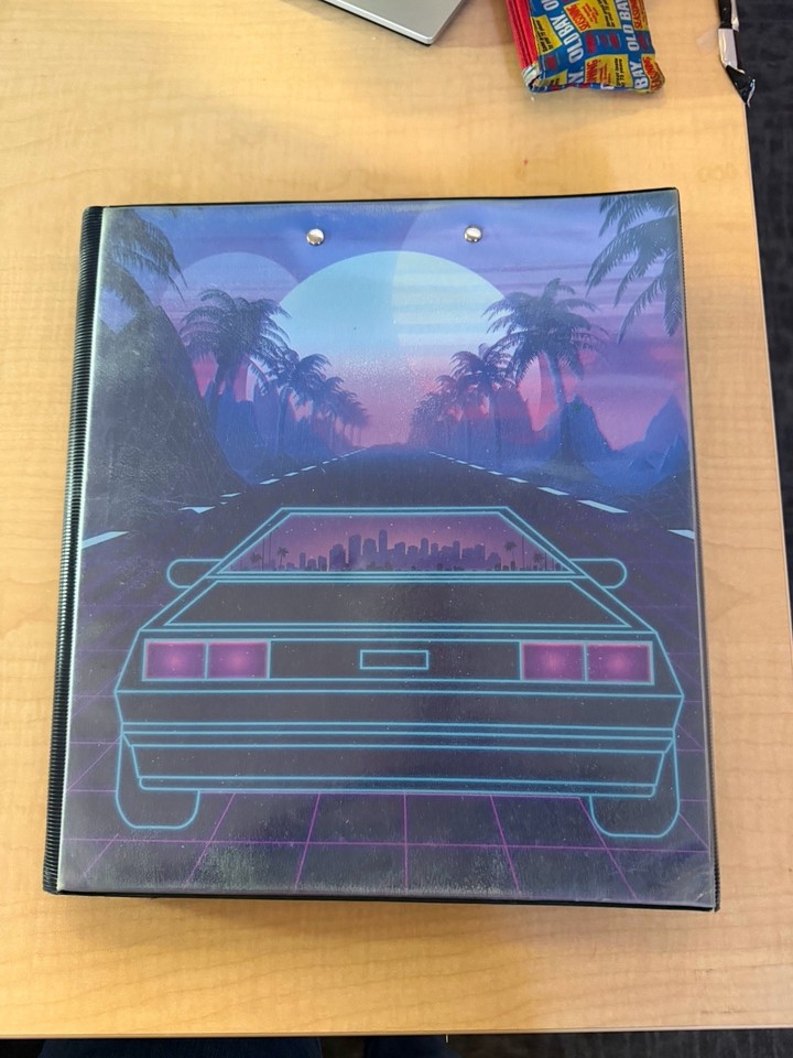 MEAD Trapper Keeper Neon Delorean Retro Binder Vintage School 80s Car ...