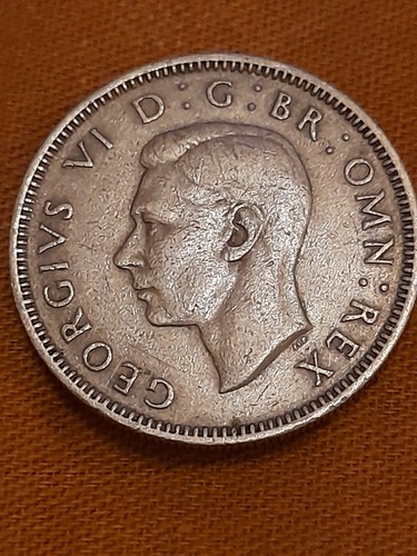 GEORGIVS VI D G BR OMN REX TWO SHILLINGS 1947 COIN FID DEF IND IMP RARE ...
