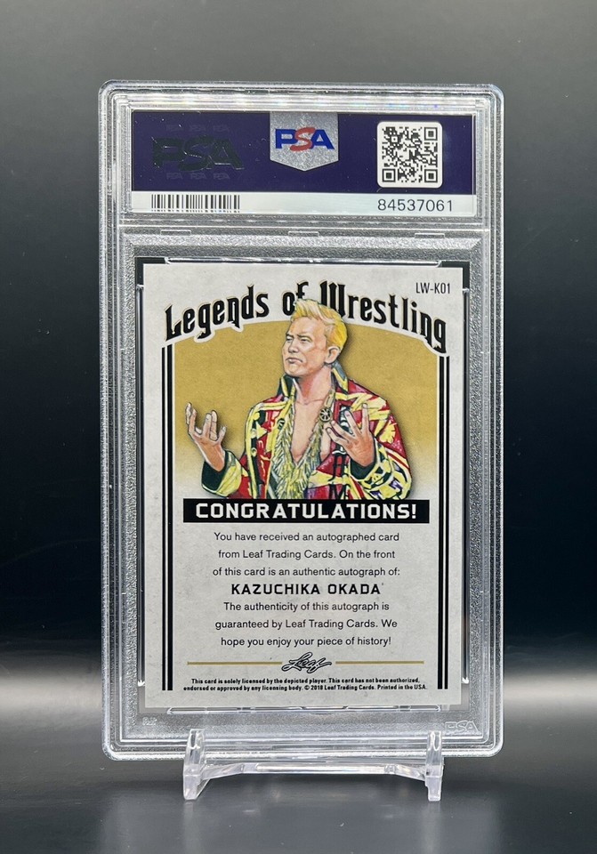 2018 Leaf Legends Of Wrestling KAZUCHIKA OKADA RED AUTO 1/1 PSA 9 Mint ...