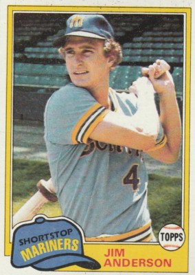 FREE SHIPPING-MINT-1981 Topps #613 Jim Anderson Seattle Mariners ...