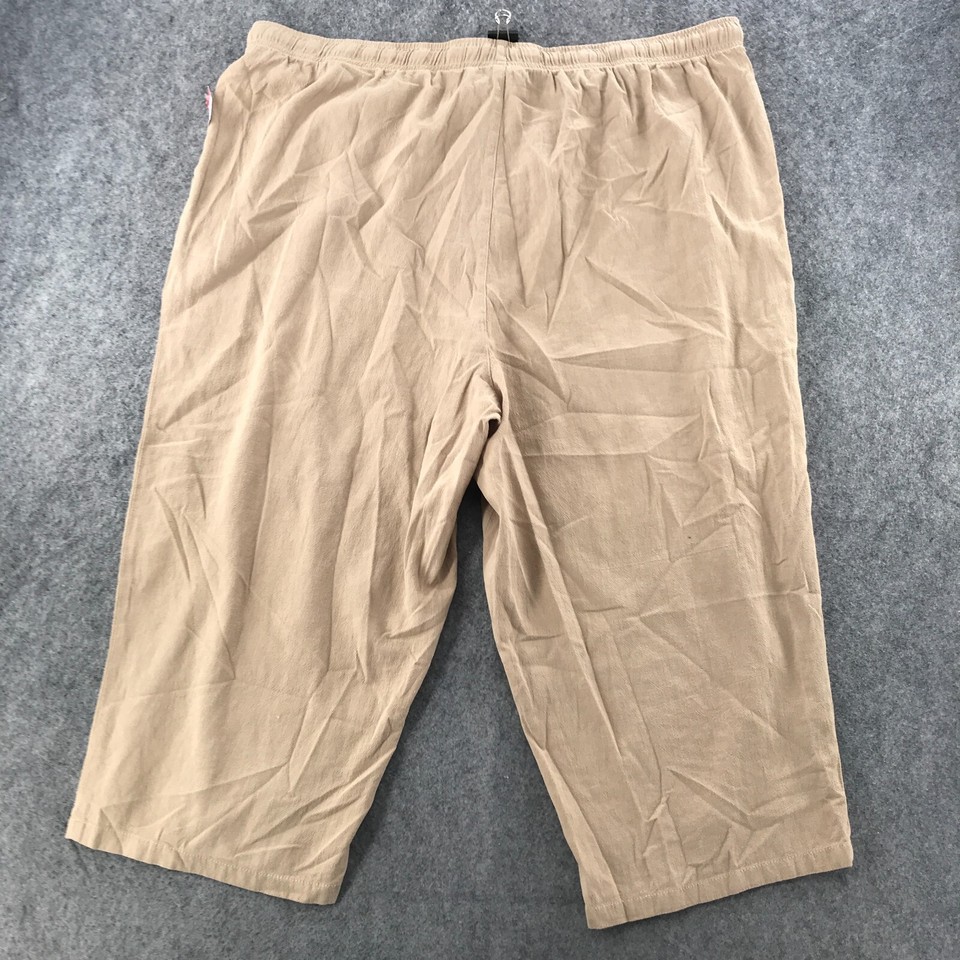 Basic Editions Plus Pants Womens Sz 2X Tan Khaki Capri 100% Cotton NWT ...