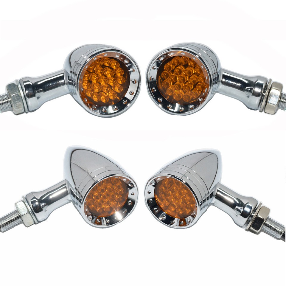 4x Motorcycle LED Turn Signal Blinker Lights For Kawasaki Vulcan VN 900 ...